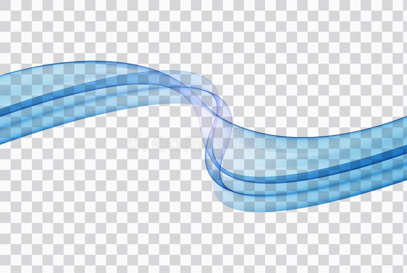 Smooth Transparent Horizontal Blue Wave Design on Abstract Background ...