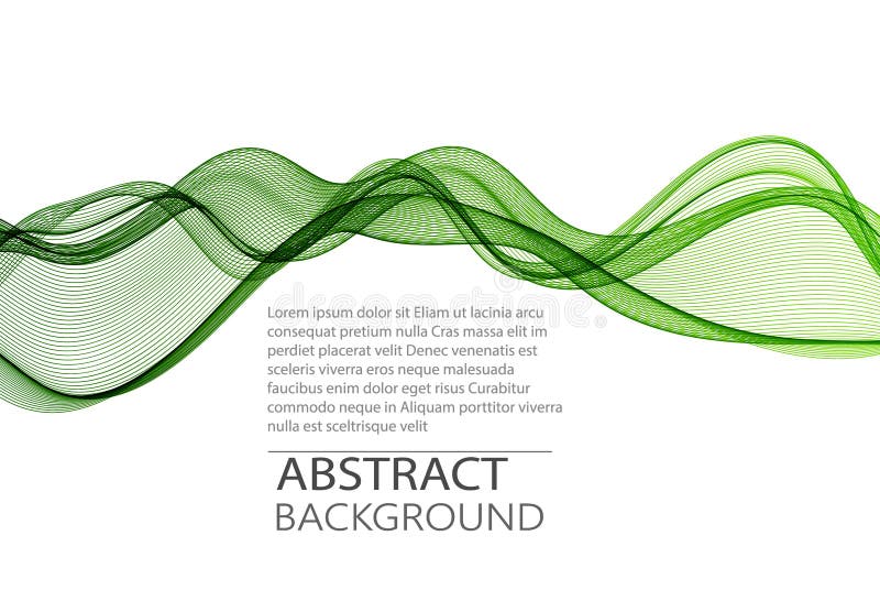 Smooth Transparent Horizontal Green Wave Design on White Background ...