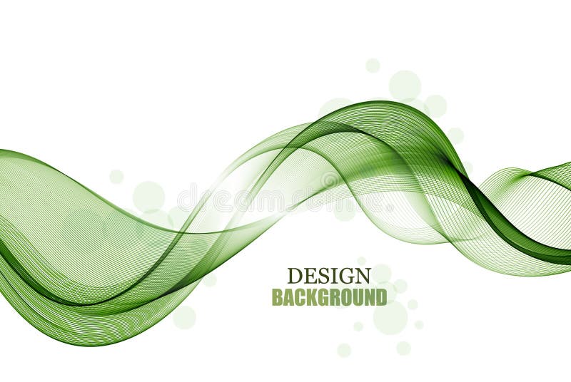Smooth Transparent Horizontal Green Wave on White Background, Abstract ...