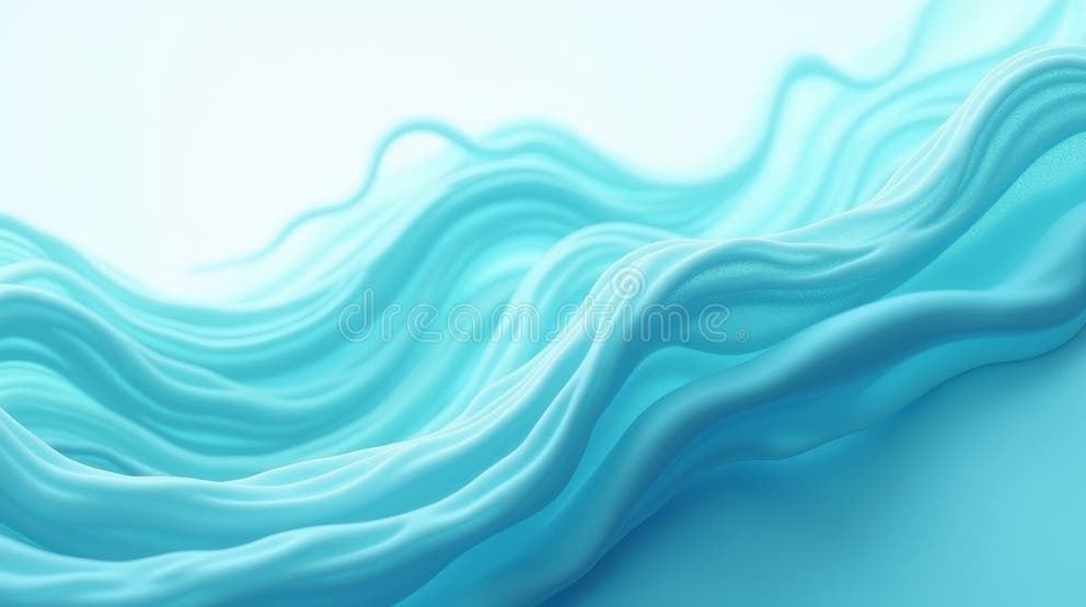 Smooth Turquoise Fluid Waves in Soft Motion on a Light Background ...