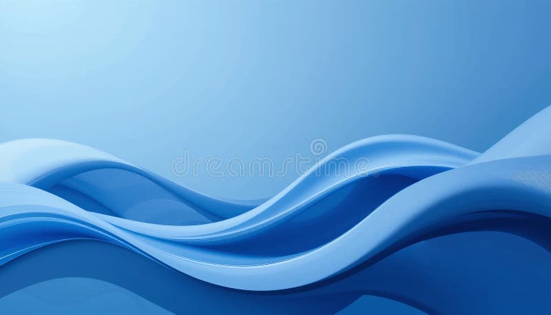 Blue Wave Design with Smooth Lines and Light Flow Stock Illustration ...