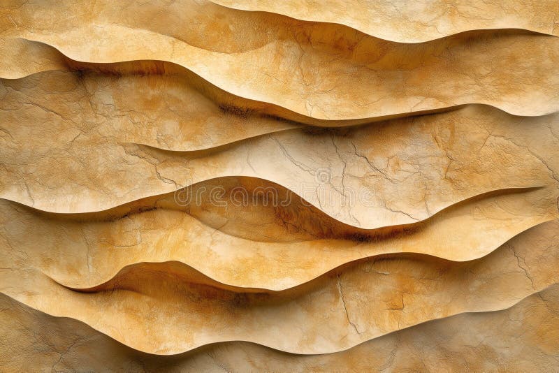 Flowing Golden Waves Creating a Textured and Abstract Background Stock ...