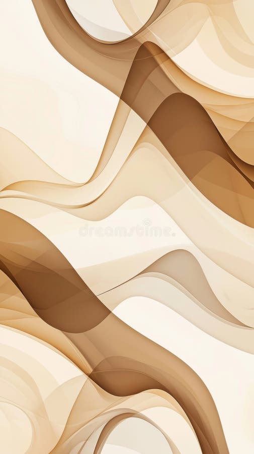 Smooth, Undulating Lines Flowing in Shades of Brown and Beige Create a ...
