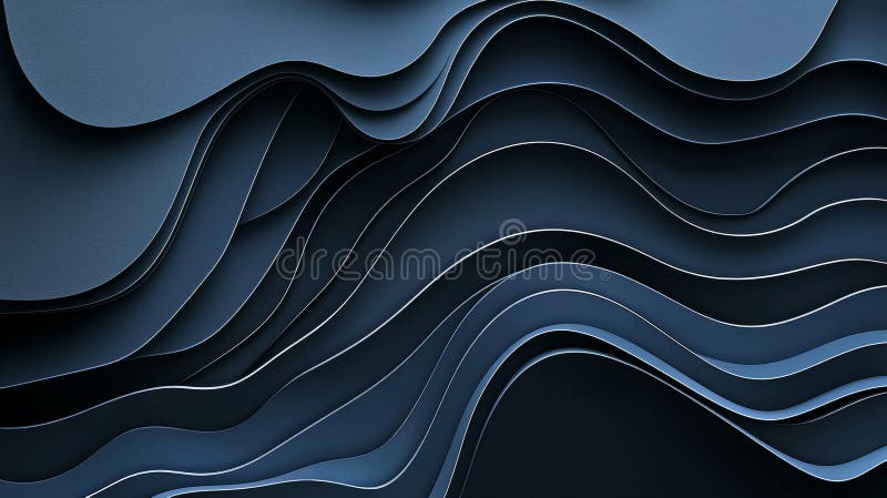 Smooth, Undulating Shapes in Varying Shades of Blue Create a Visually ...
