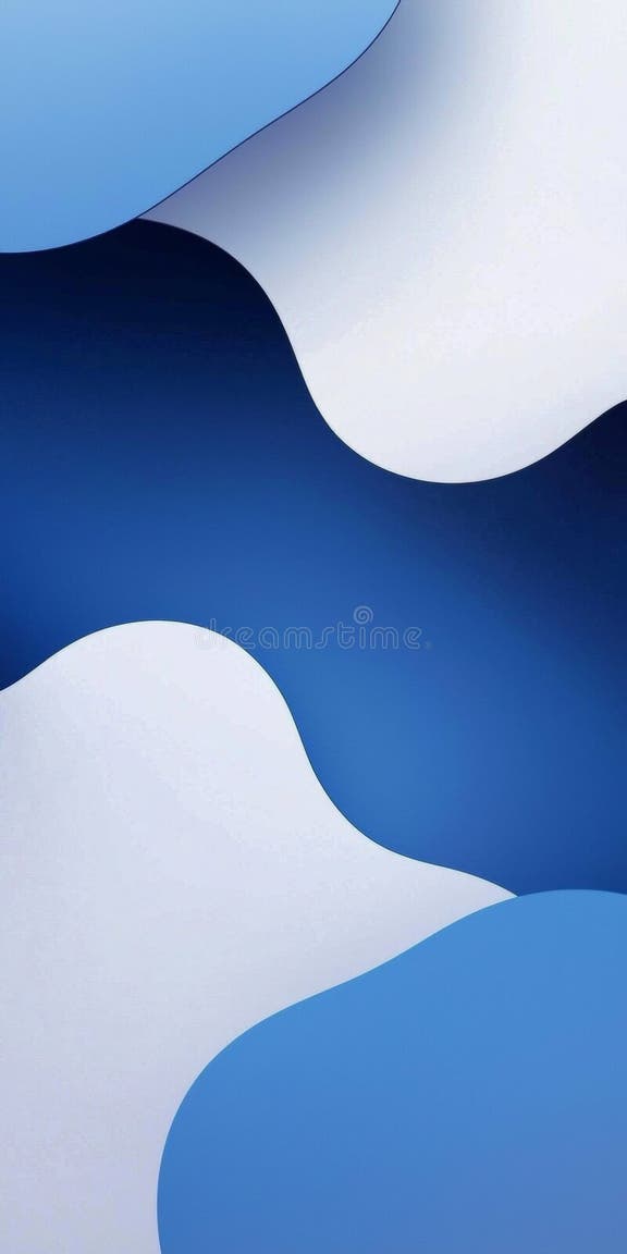 Smooth, Undulating Shapes in Varying Shades of Blue and White Create a ...