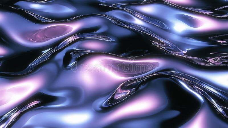 Smooth Undulating Surface with Reflective Purple and Black Hues in a ...