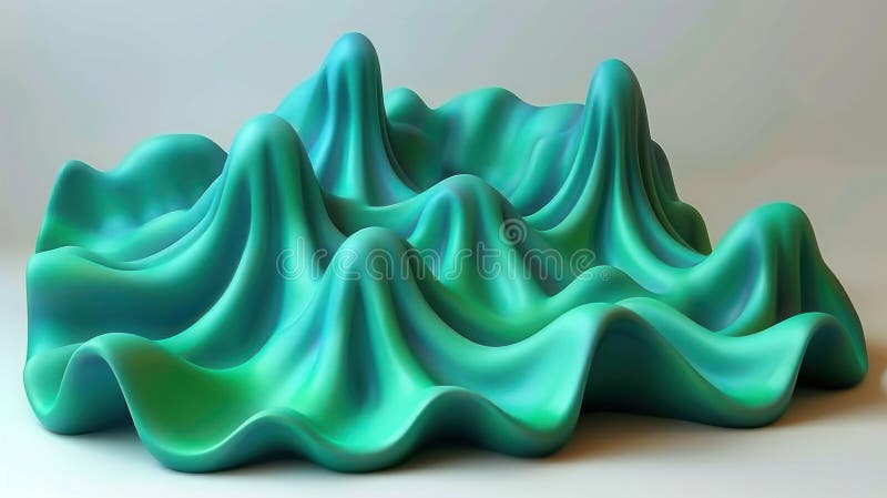 A Smooth, Undulating Teal Surface Resembling Abstract Terrain or Fluid ...