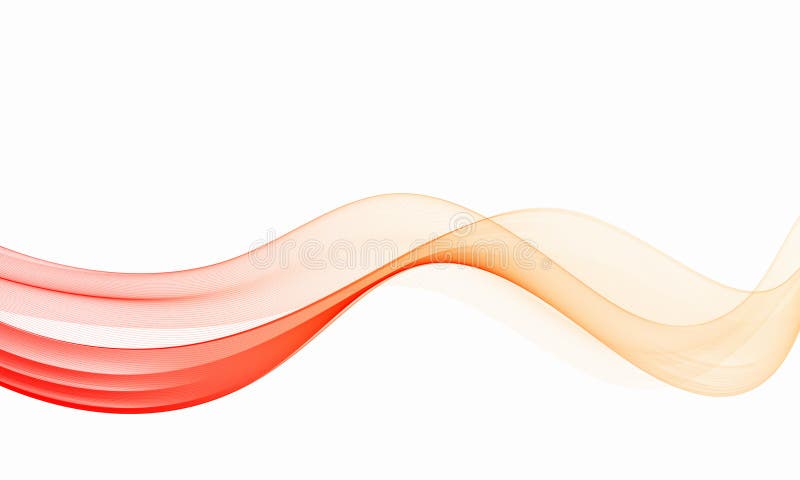 Smooth Vector Wave in Red and Orange on a White Background, Elegant ...