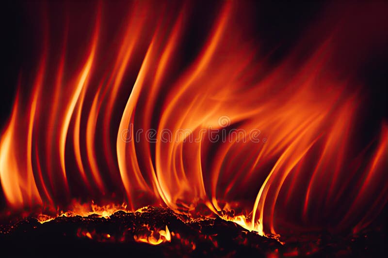 Smooth Vertical Blaze Fire Flame on Ground Stock Illustration ...
