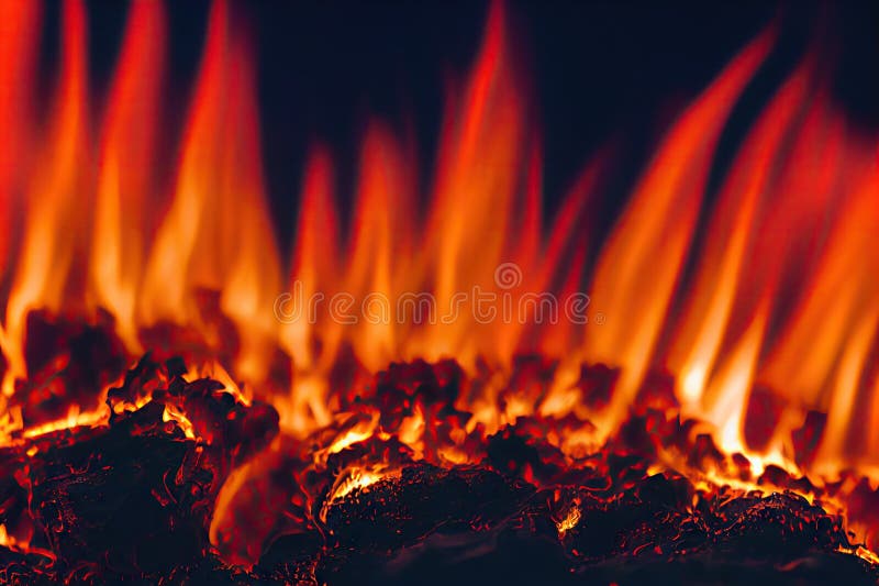 Smooth Vertical Blaze Fire Flame on Ground Stock Illustration ...