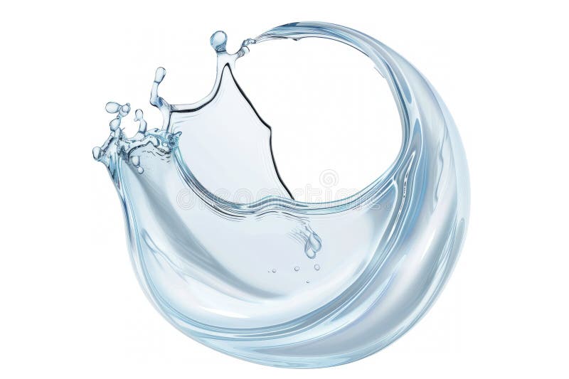 Smooth Water Arch Splash, Isolated on White Stock Image - Image of ...