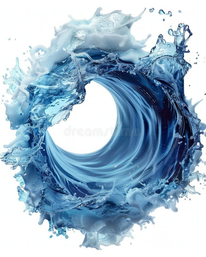 Smooth Water Arch Splash, Isolated on White Stock Photo - Image of ...