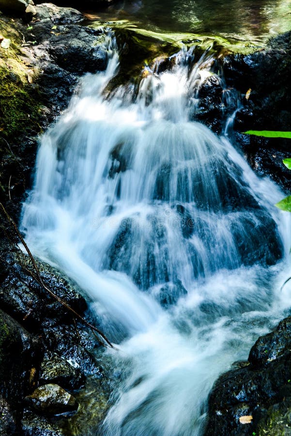 Smooth Water Fall Runs on Stones Stock Image - Image of falls ...