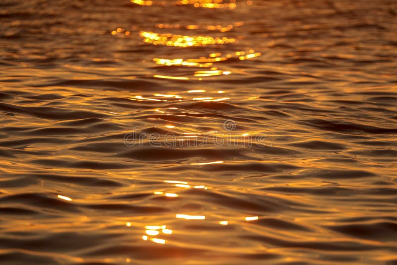 Smooth Water in the Sea in the Rays of Sunset Stock Photo - Image of ...