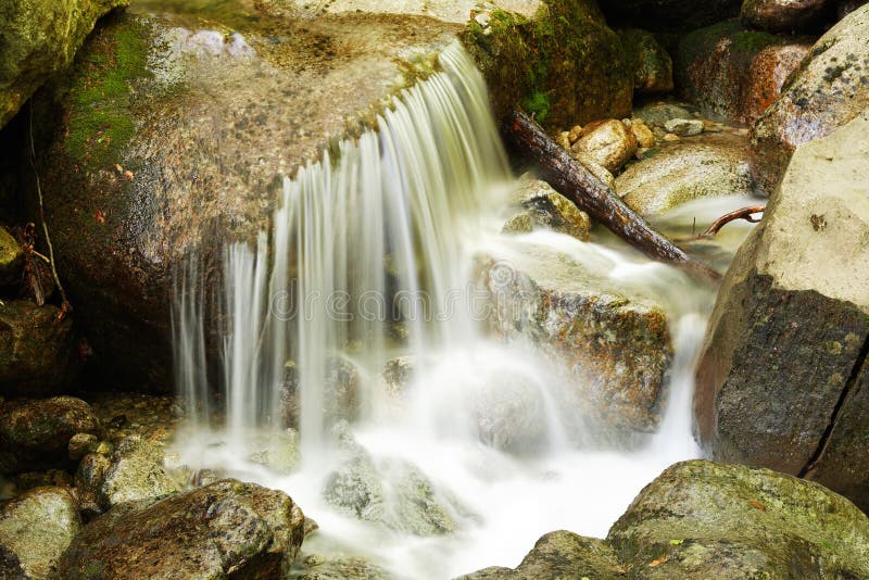 Smooth Water of a Waterfall Stock Photo - Image of scenery, mountain ...