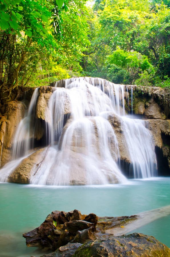 Smooth Waterfall Among Rocks In Autumn Stock Photo - Image of flowing ...