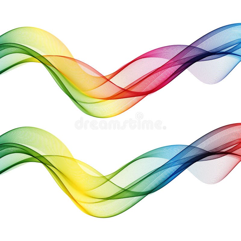 Smooth Wave Flow. Color Wave. Set of Abstract Design Elements. Stock ...