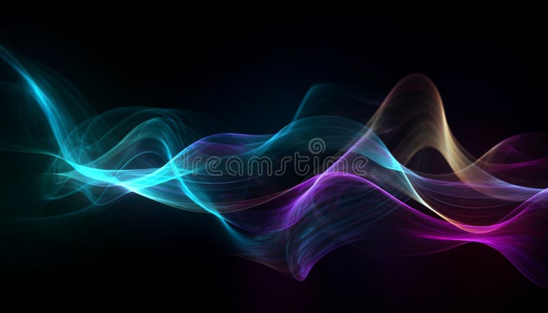 Smooth Wave Pattern Flowing in a Row Generated by AI Stock Illustration ...