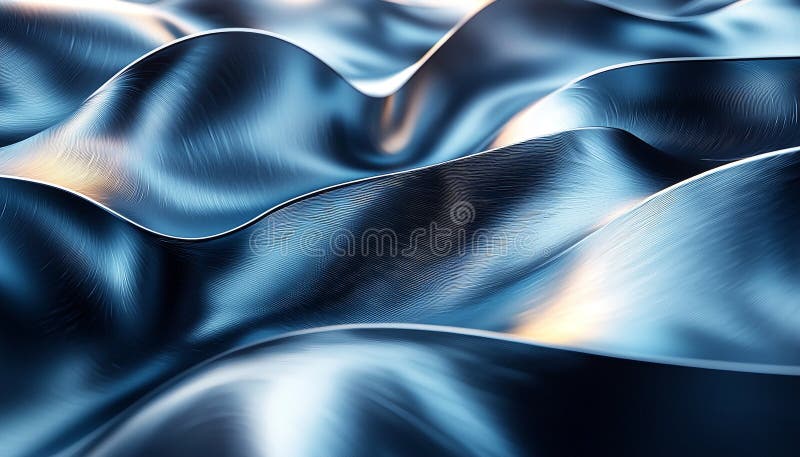 Smooth Wave Pattern Flowing on Shiny Metallic Backdrop Generated by AI ...