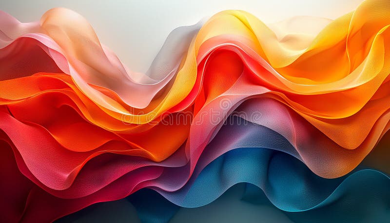 Smooth Wave Pattern Illustration in Vibrant Colors Decoration Generated ...