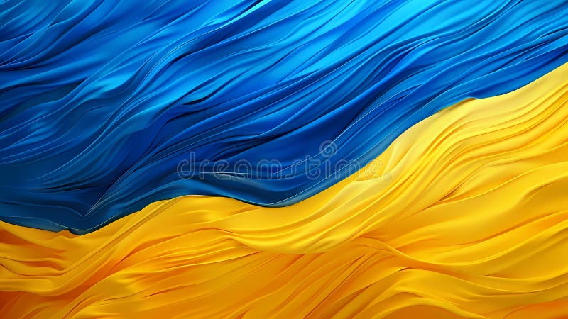 Smooth Waves of the Blue and Yellow Flag of Ukraine, Symbolizing Unity ...