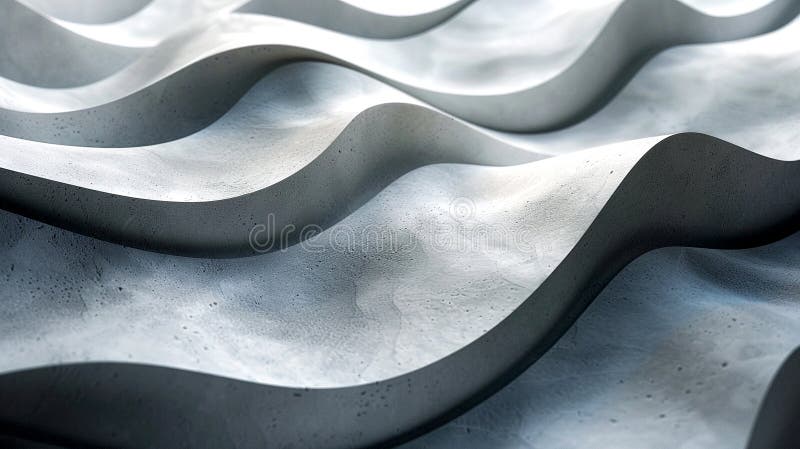 Elegant Curves in Textured Concrete with Gentle Waves Reflecting Soft ...