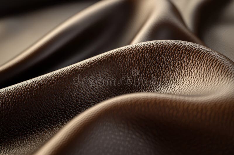 Smooth Waves of Rich Brown Leather Texture Stock Photo - Image of waves ...