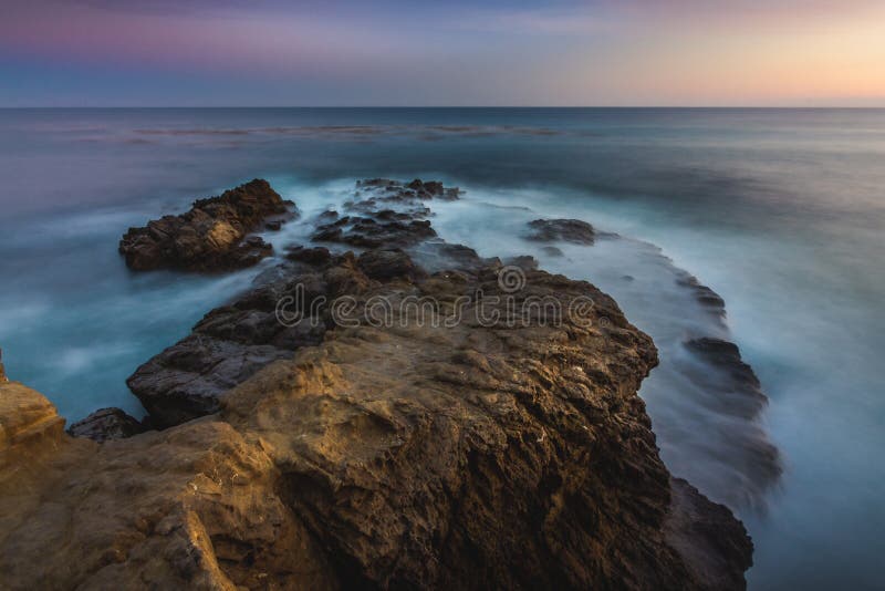 Smooth Waves at Sequit Point Stock Image - Image of peaceful, exposure ...