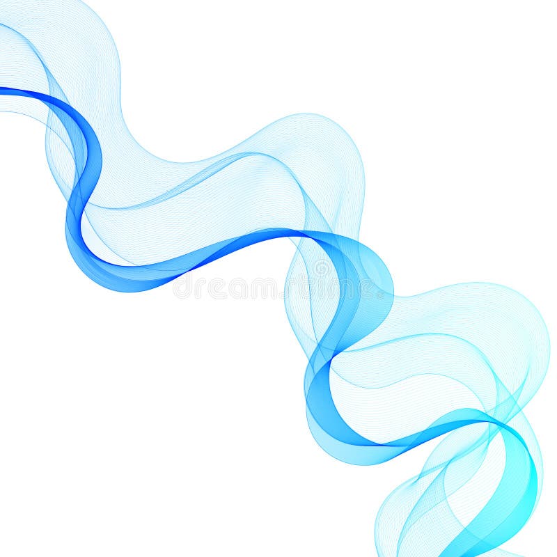 Smooth Wavy Blue Lines in the Form of Abstract Waves. Eps 10 Stock ...