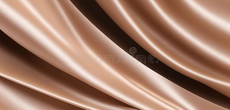 Smooth Wavy Chocolate Silk Fabric with Soft Pleats. Fabric Texture ...