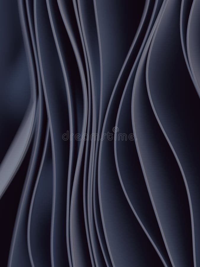 Smooth Wavy Illustration of Vertical Dark Stripes of Fabric in the Wind ...