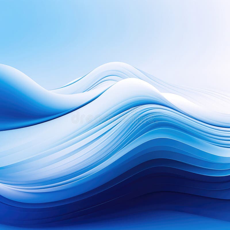 Smooth Wavy Lines Shape Gradient Blue Patterns Stock Illustration ...