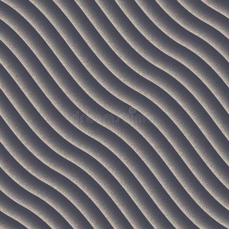 Smooth Wavy Lines Striped Seamless Pattern Vector Dotwork Abstract ...