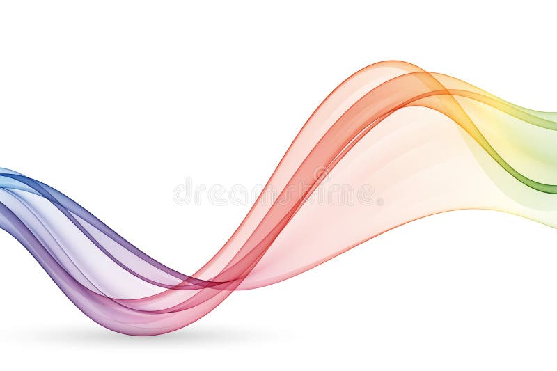 Smooth Wavy Lines on a White Background, Abstract Wave Flow Color ...