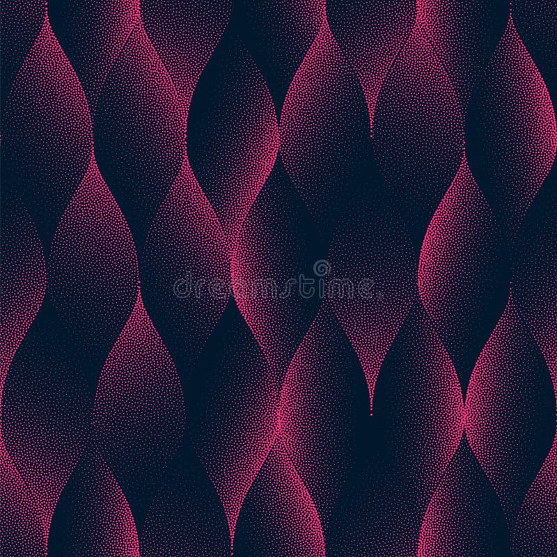 Smooth Wavy Shapes Grid Vector Seamless Pattern Trendy Pink Abstract ...
