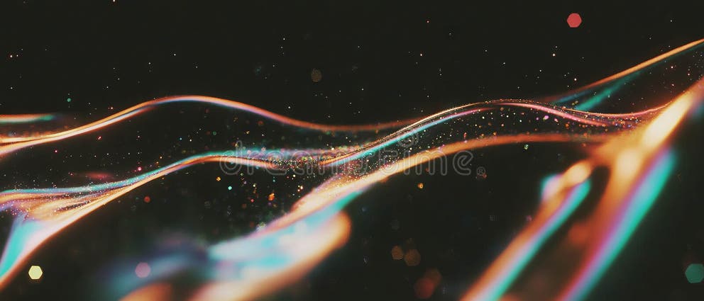 Smooth Wavy Spark Streams with Flowing Energy Lines on a Dark ...