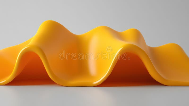 A Smooth, Wavy, Yellow Object Resembling a Modern Design Element or ...