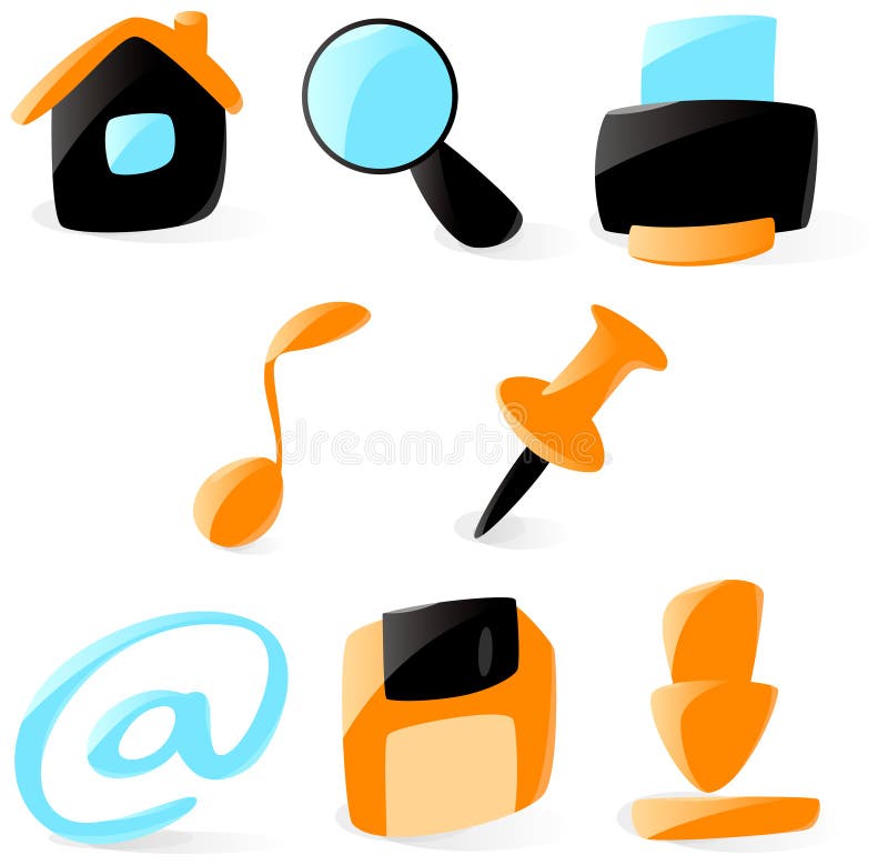 Smooth Website Controls Icons Stock Vector - Illustration of internet ...