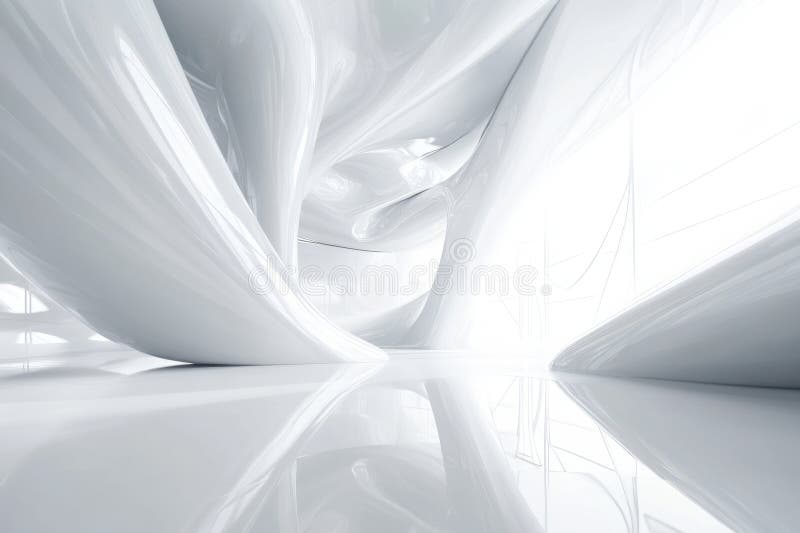Smooth White Abstract Background Soft Curved Light Reflections Subtle ...