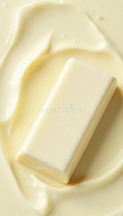 Smooth White Chocolate Piece, Glossy Texture, Clean Background ...