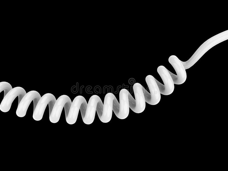 Smooth White Coiled Cable - Closeup Shot Stock Illustration ...