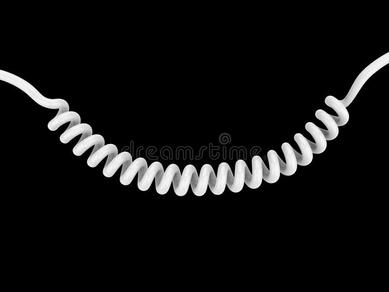 Smooth White Coiled Cable, Slightly Curved Downward Stock Illustration ...
