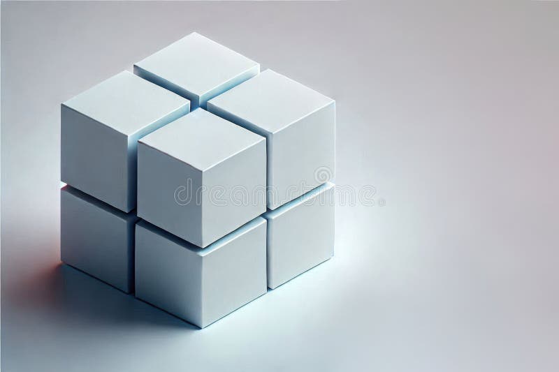 Smooth White Cubes Arranged in One Figure. Space for Text. Stock Image ...