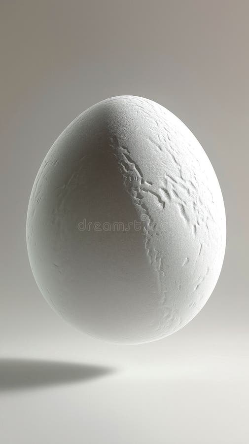 Smooth White Egg Appears To Float Against a Soft Gradient Background ...
