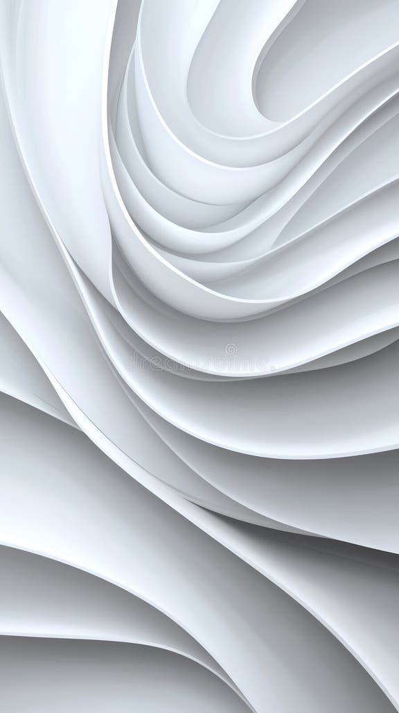 Smooth White Layers Cascading, Generating Depth and Design Movement ...