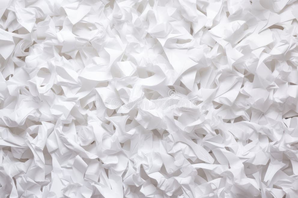 Smooth White Paper Turned into Random Crumples Stock Image - Image of ...
