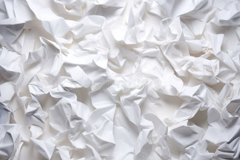 Smooth White Paper Turned into Random Crumples Stock Image - Image of ...