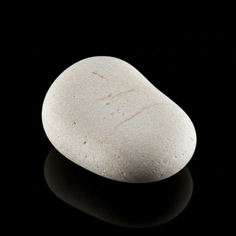 Smooth, White Pebble with Rounded Edges and a Few Subtle Grooves on Its ...