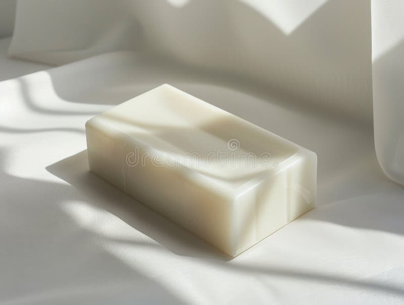 Smooth White Soap Bar on Soft Fabric Stock Illustration - Illustration ...