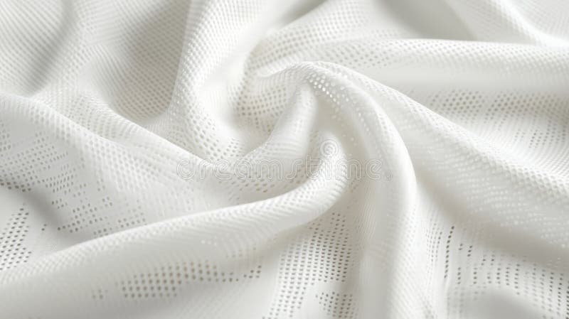 A Smooth, White Sports Fabric with Light Perforations for Breathability ...